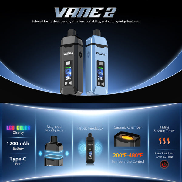 Vane 2 Dry Herb Vaporizer - Yocan Vane 2 Vaporizer | Portable, LCD ...
